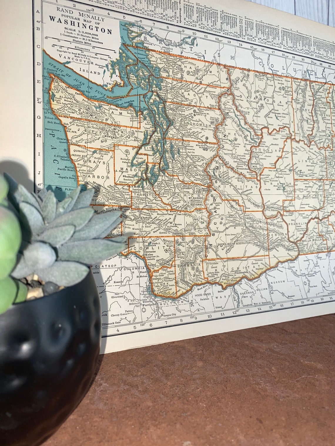Vintage 1940 Washington State Map, Gallery Wall Art - Etsy