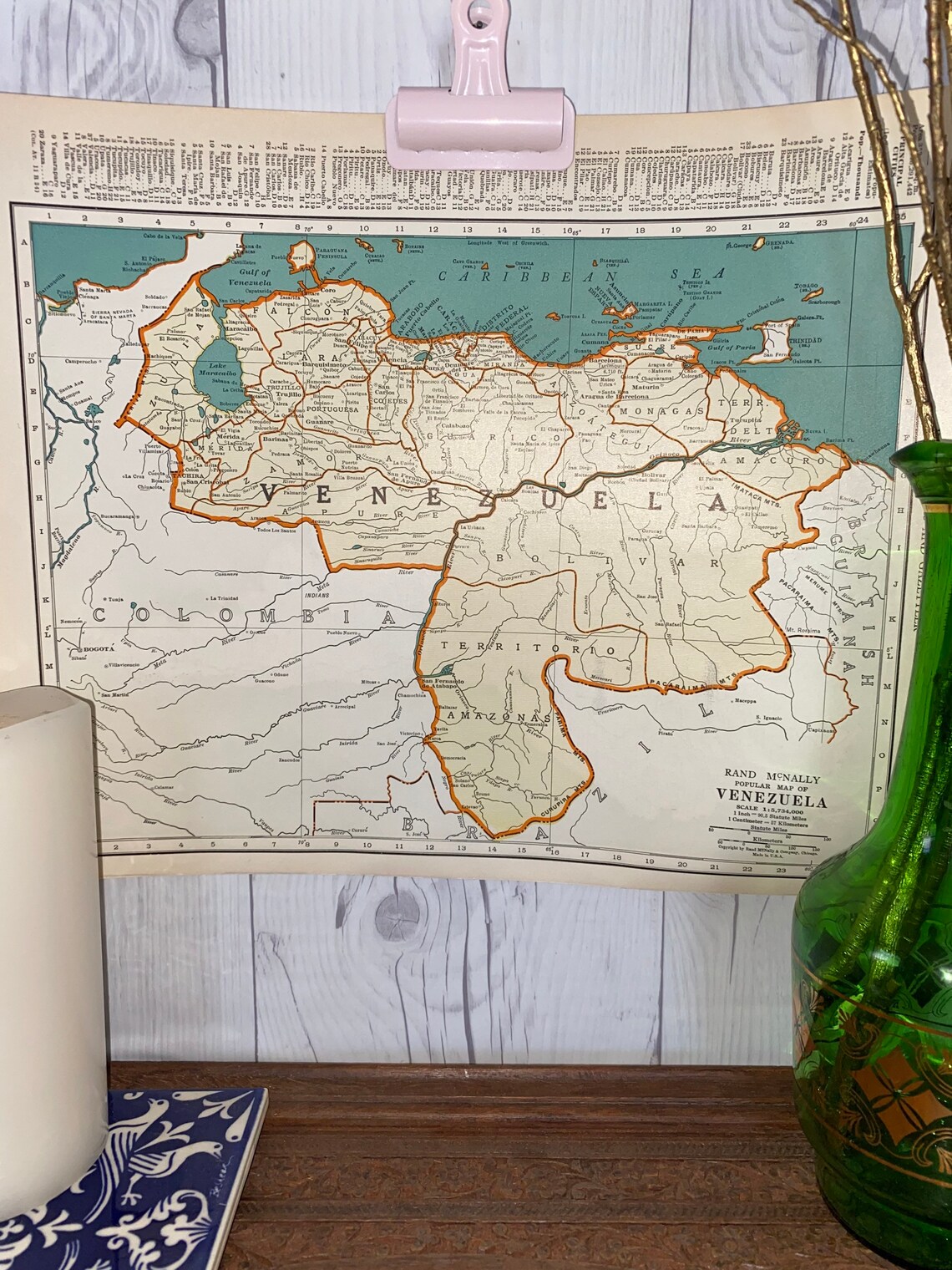 Venezuela Old Original Map 1937 Authentic Vintage Aesthetic - Etsy
