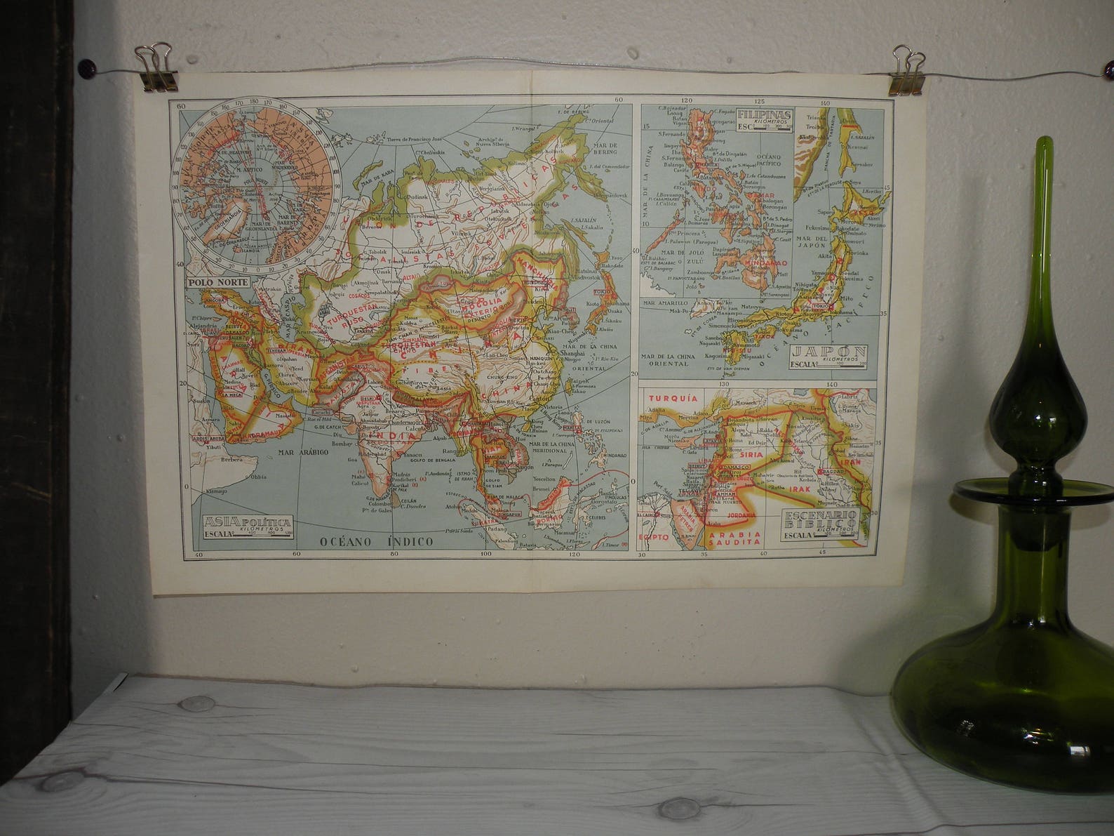 Map Asia Old From 1950s Vintage Map of Asia Antique of Asia | Etsy