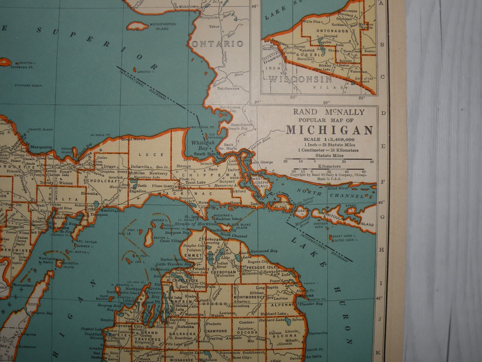 Map of Michigan 1940 WWII Era Map Vintage Map of Michigan - Etsy