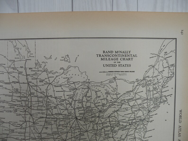Old Map of Highways 1940 Historical Print of Roads WWII Era | Etsy