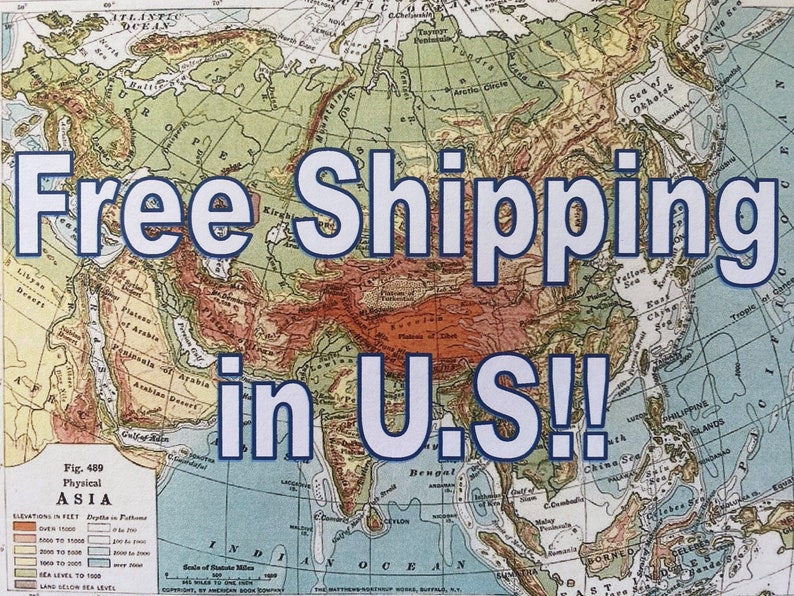 Map Asia Old From 1950s Vintage Map of Asia Antique of Asia | Etsy