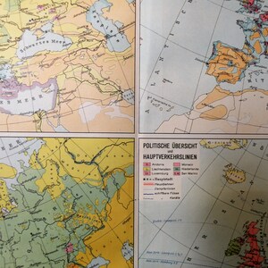 Antique Europe Map 1928, Original German Cartography, Retro Travel ...