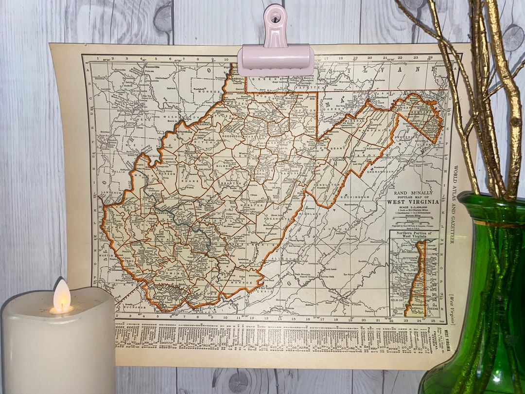 Vintage Maps West Virginia 1937, Old Maps, Maps to Frame, Historical ...