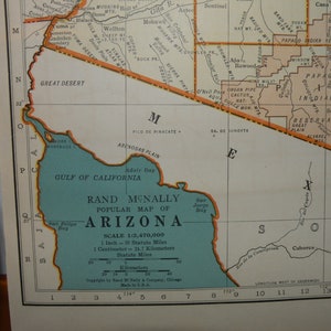 Map of Arizona 1940, WWII Era Map, Vintage Map of Arizona, Original ...