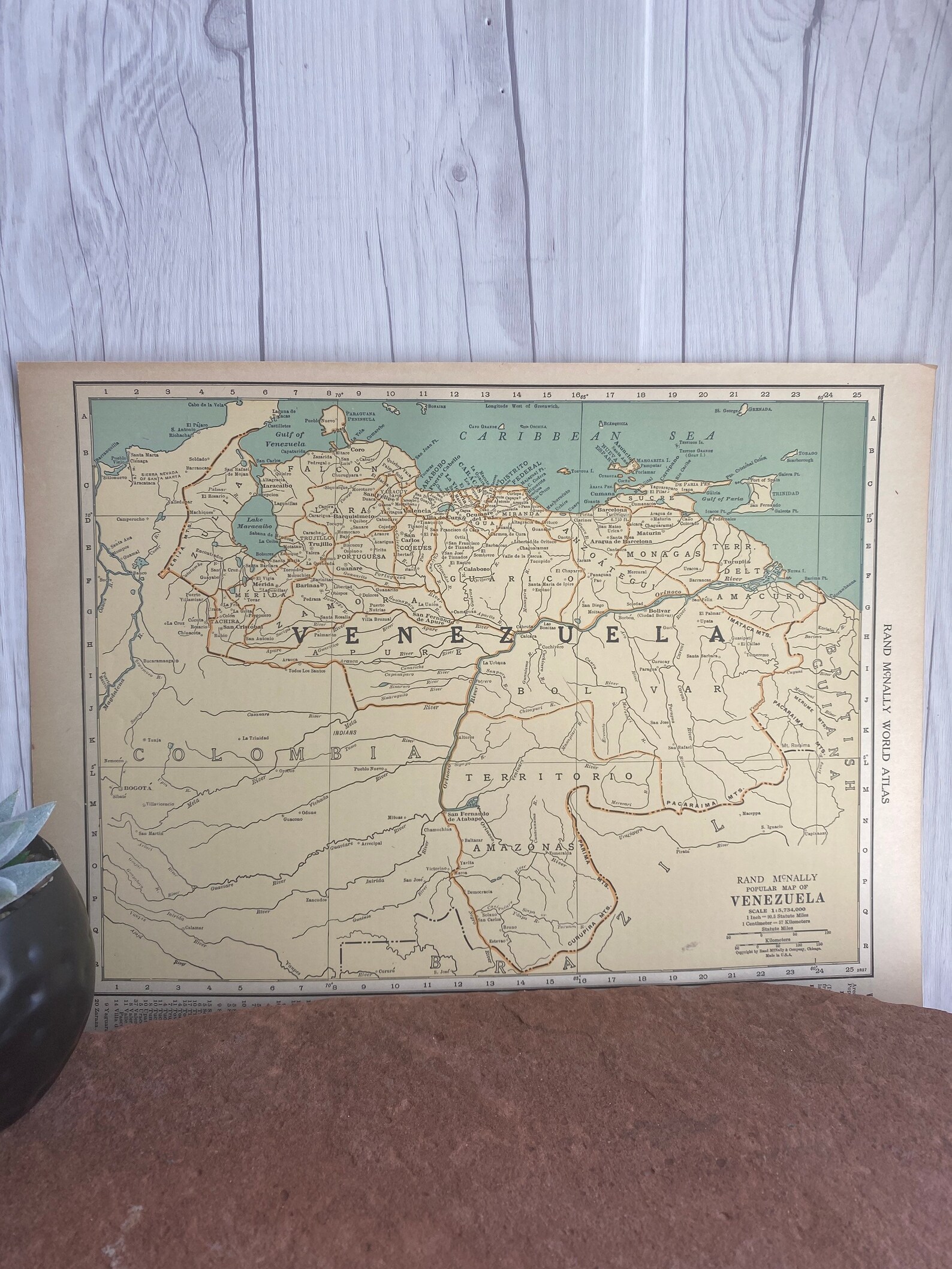 Venezuela Old Original Map 1929 Authentic Vintage Aesthetic - Etsy