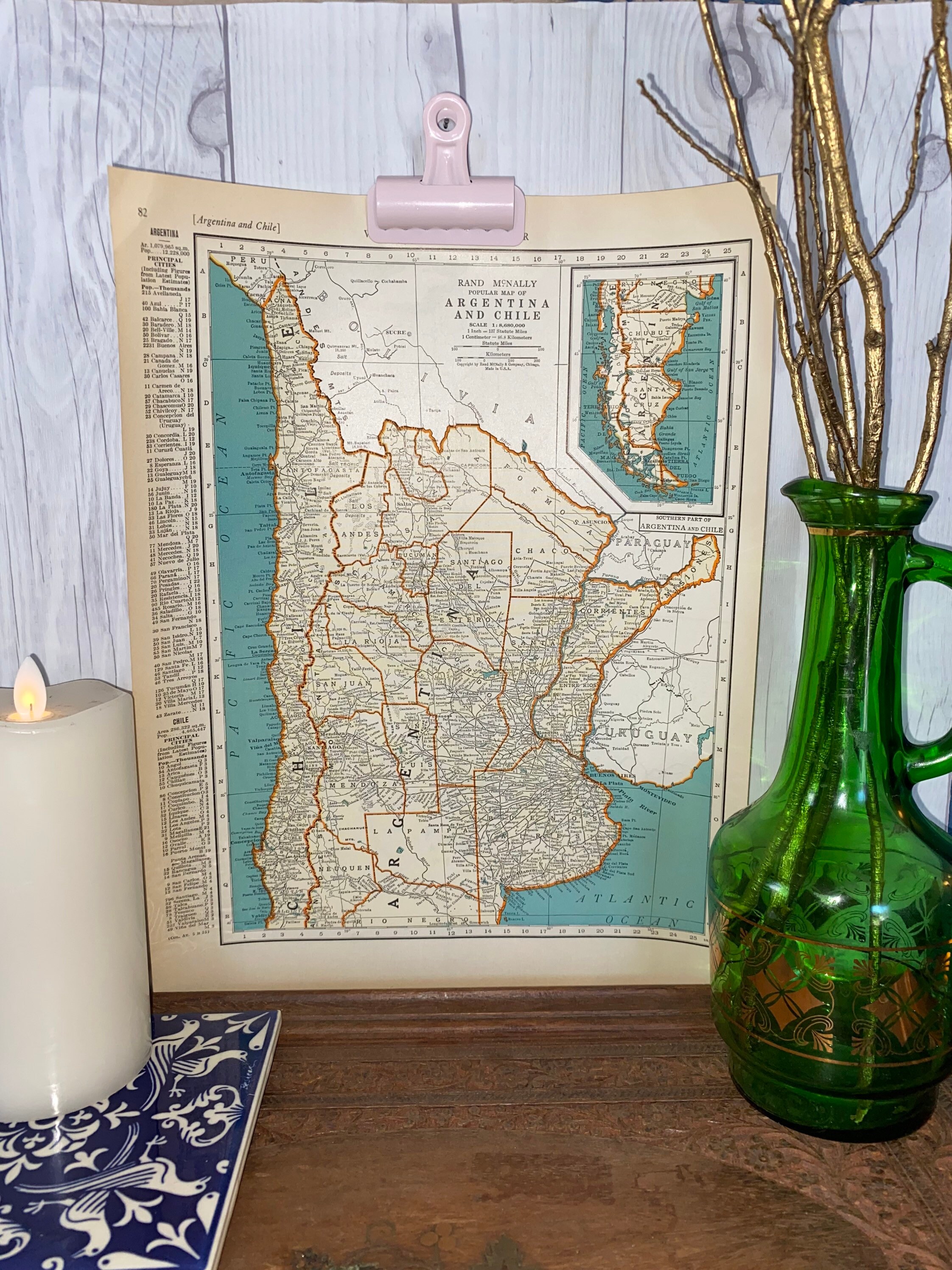 Home & Living Globes & Maps Home Décor Authentic Vintage Aesthetic Map ...