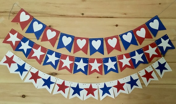 Patriotic Cardstock Banner/memorial Day Decor/4th of July | Etsy