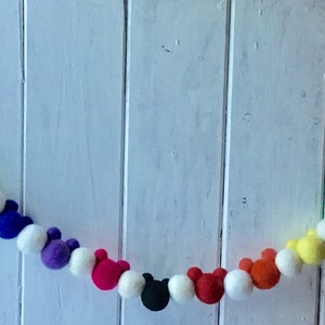 Rainbow Mickey Mouse Disney Garland/childrens Decor/ Party - Etsy