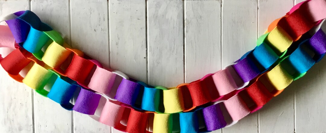 Rainbow Felt Chain Link/classroom Decor/playroom Decor - Etsy