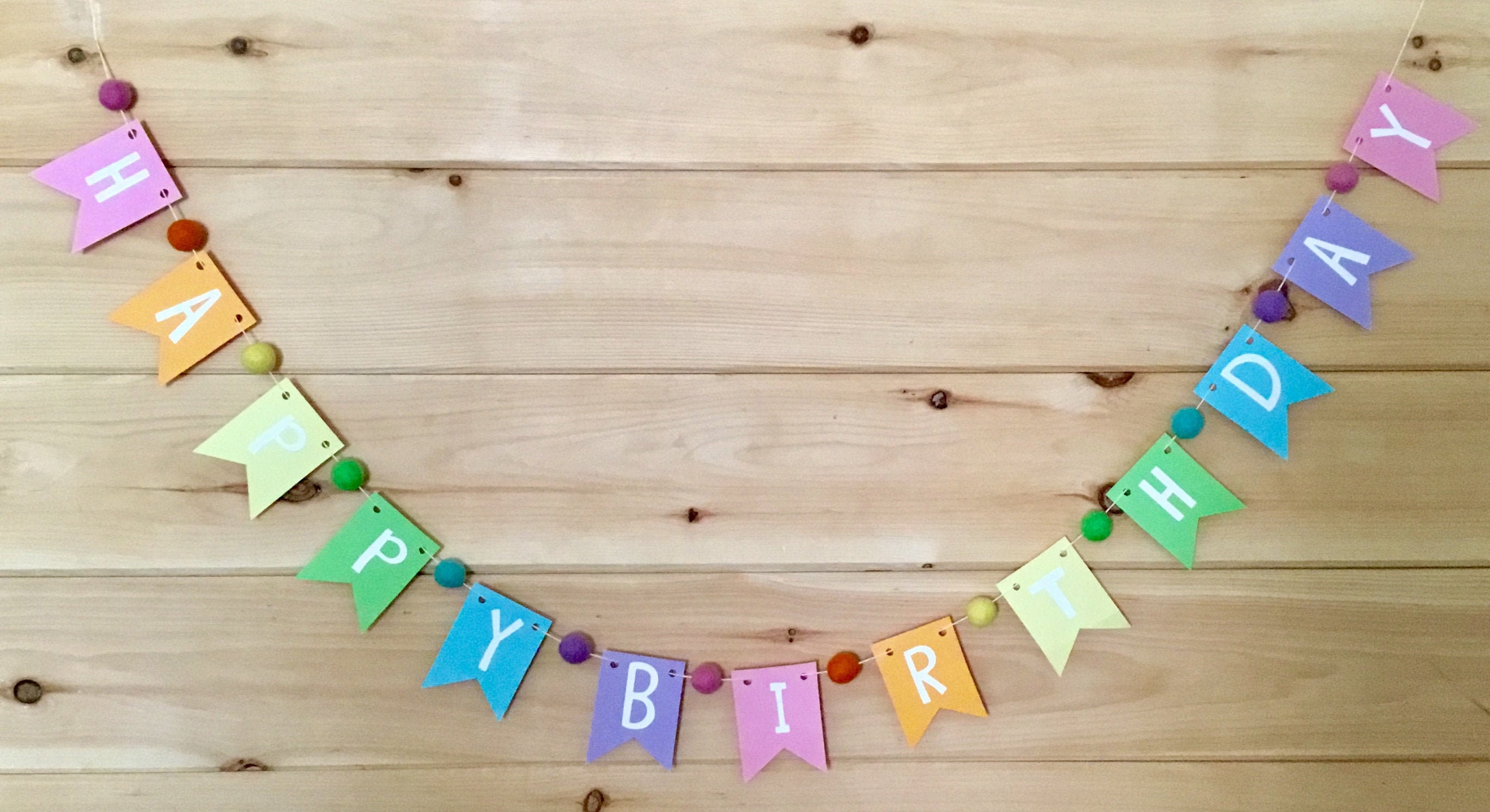 Pastel Happy Birthday Rainbow Banner/birthday Party - Etsy