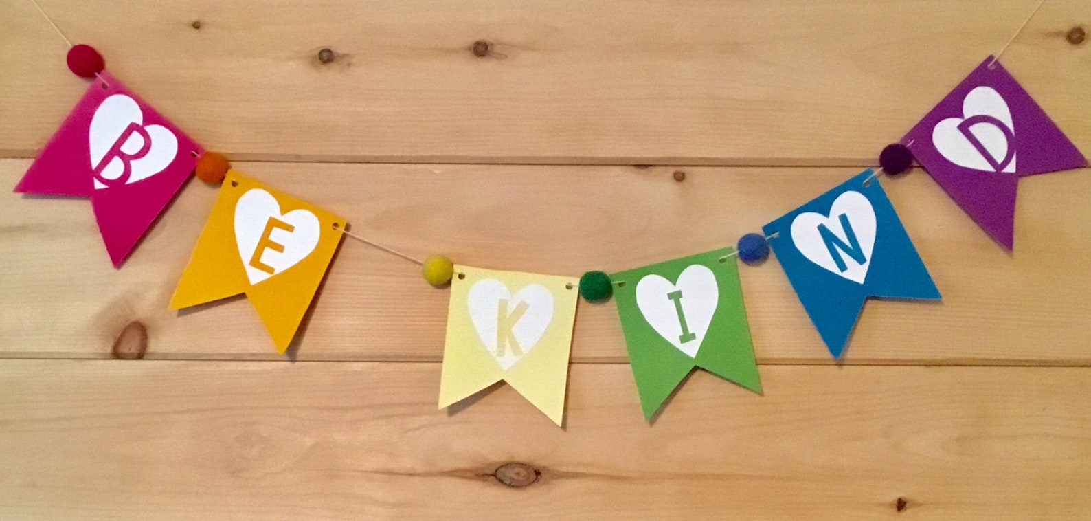 Be Kind Heart Rainbow Banner/classroom Decor/fireplace Mantel | Etsy