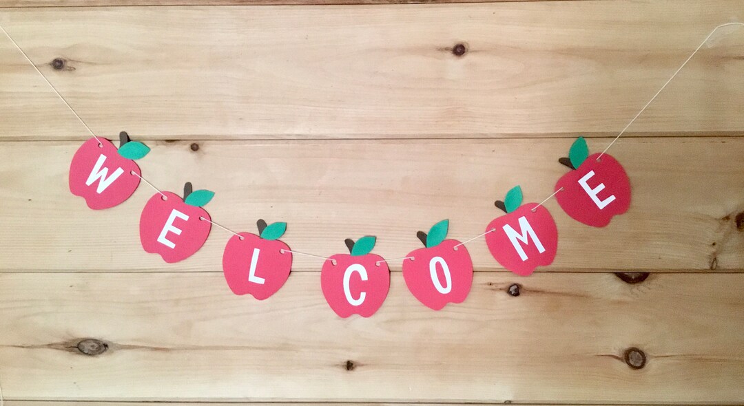 Welcome Apple Banner/teacher Decor/classroom Decor/homeschool Decor - Etsy