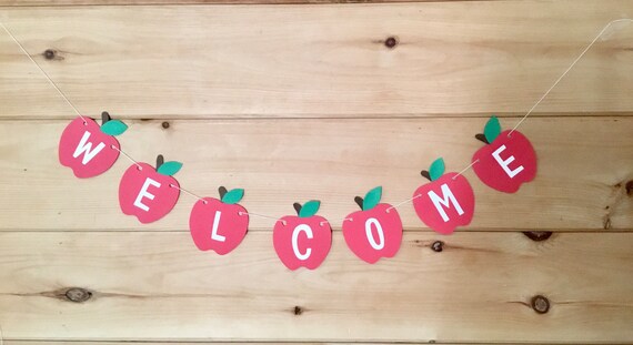 Welcome Apple Banner/teacher Decor/classroom Decor/homeschool - Etsy