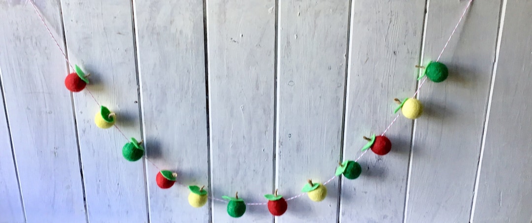 Apple Orchard Garland/classroom Decoration/fall Decor/felt Ball Garland ...