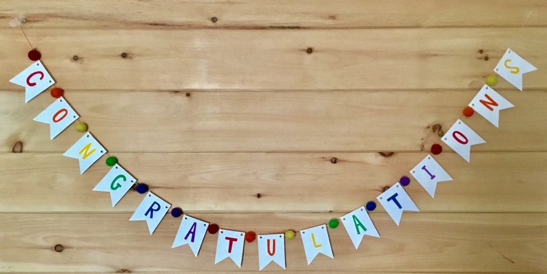 Congratulations Rainbow Banner/graduation Party Decor/classroom Garland ...