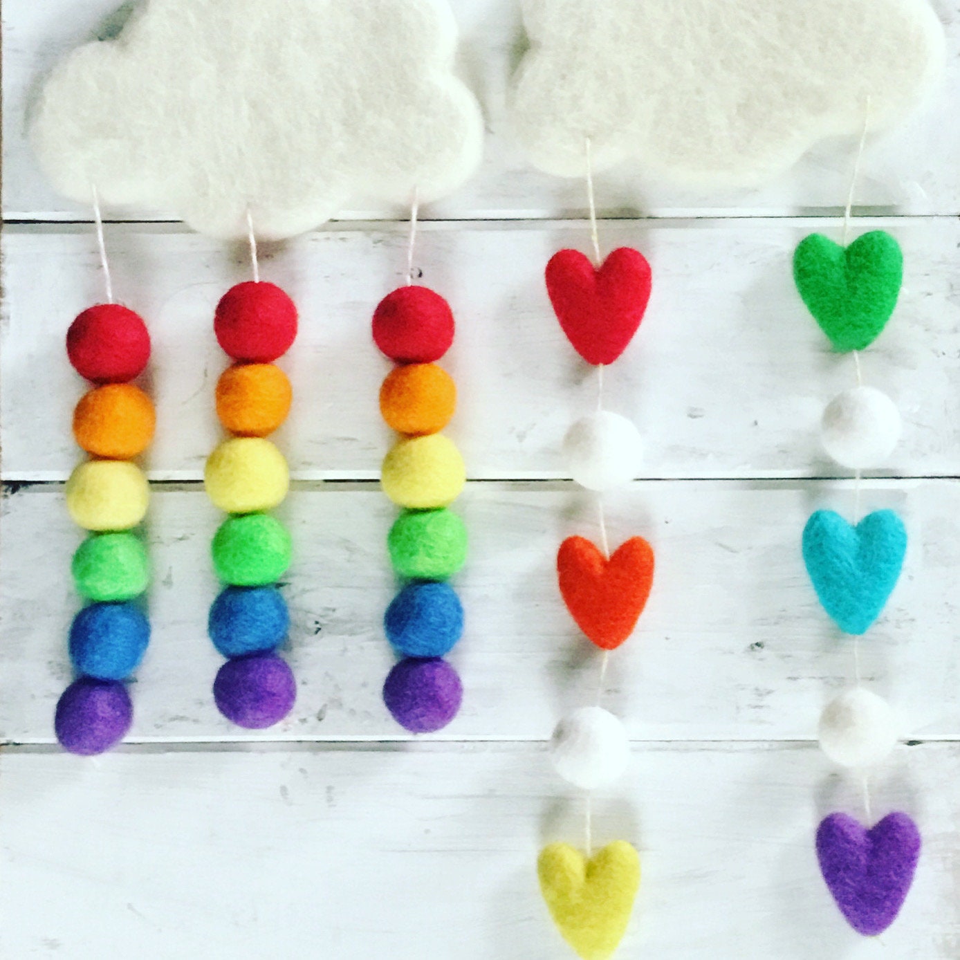 Choice of One-cloud Mini Felt Ball Hanging/birthday Party - Etsy UK
