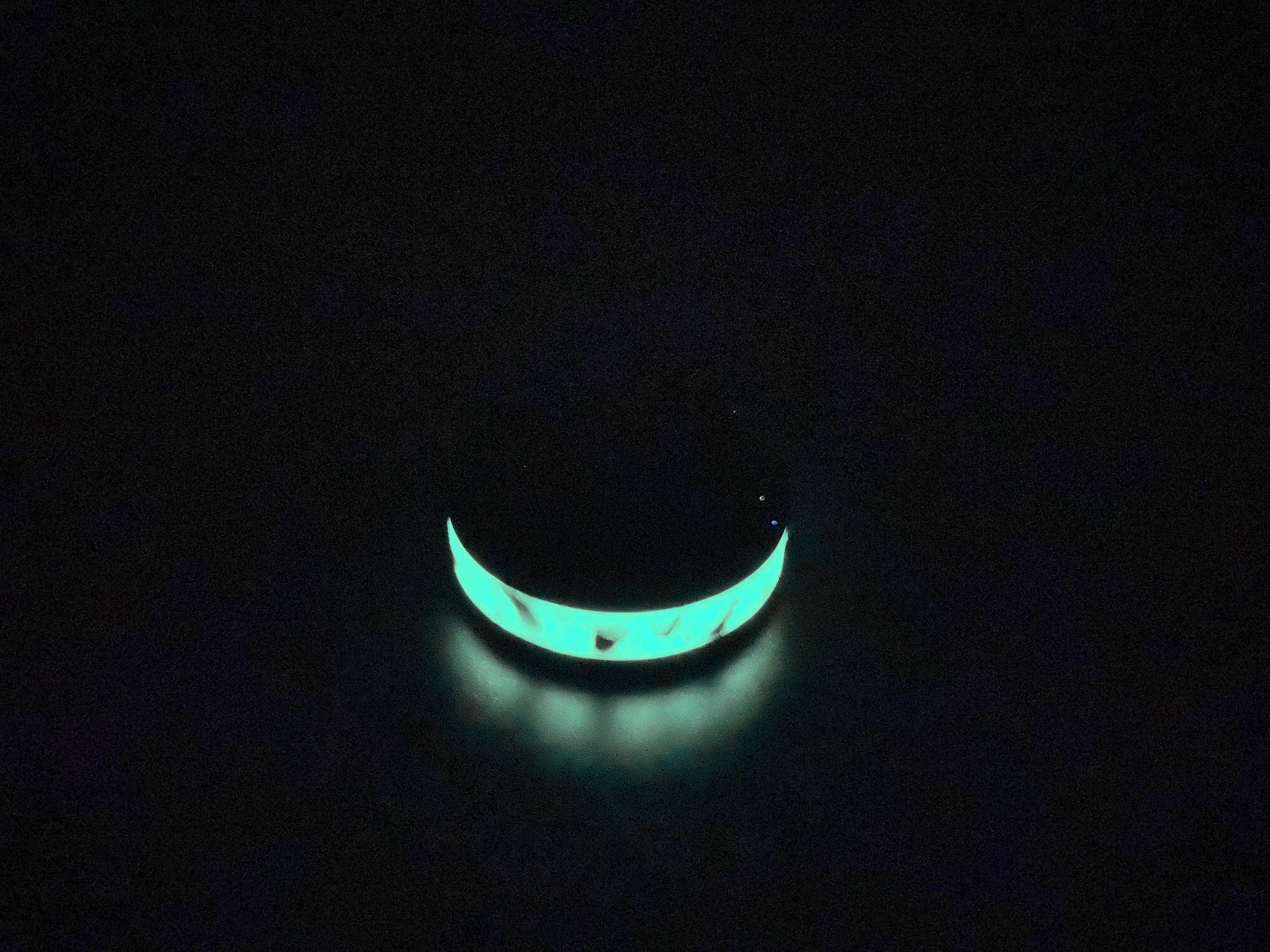 Stealth Ring, Obsidian and Black Marble Glowstone Ring, Men's Band ...