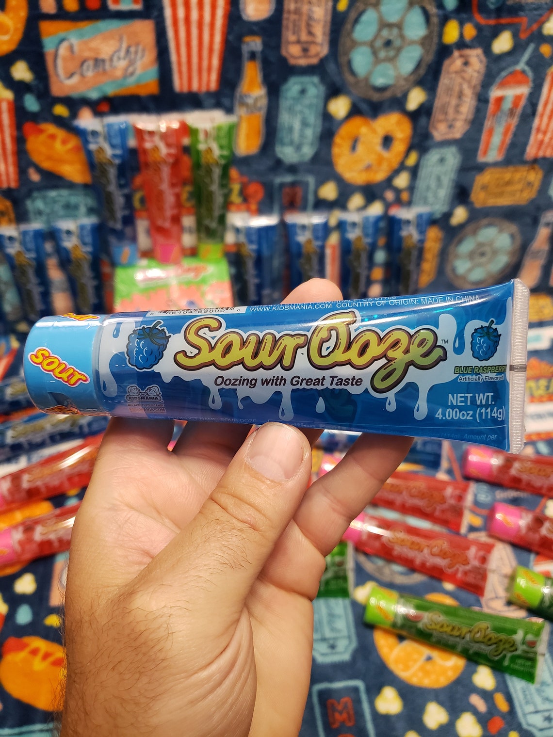 Kidsmania Sour Ooze Candy 4 Oz. Tube Blue Raspberry - Etsy