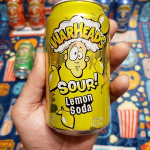 Warheads Sour Soda Pop 12 Oz. Can Blue Raspberry Lemon - Etsy