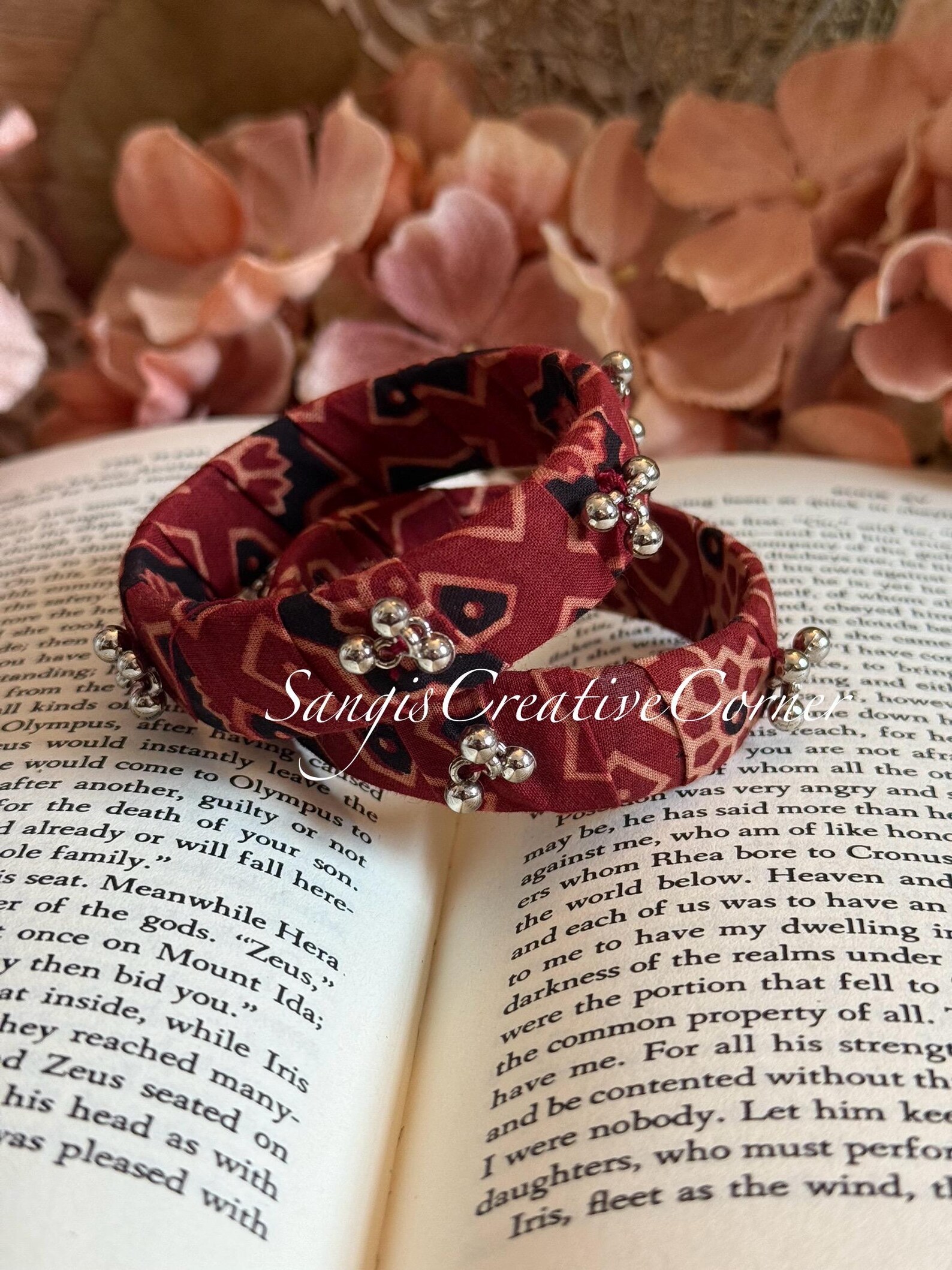 Ajrakh Handblock Fabric Bangles: Oxidized Silver Tribal Kadas, Size 2.6 - Etsy