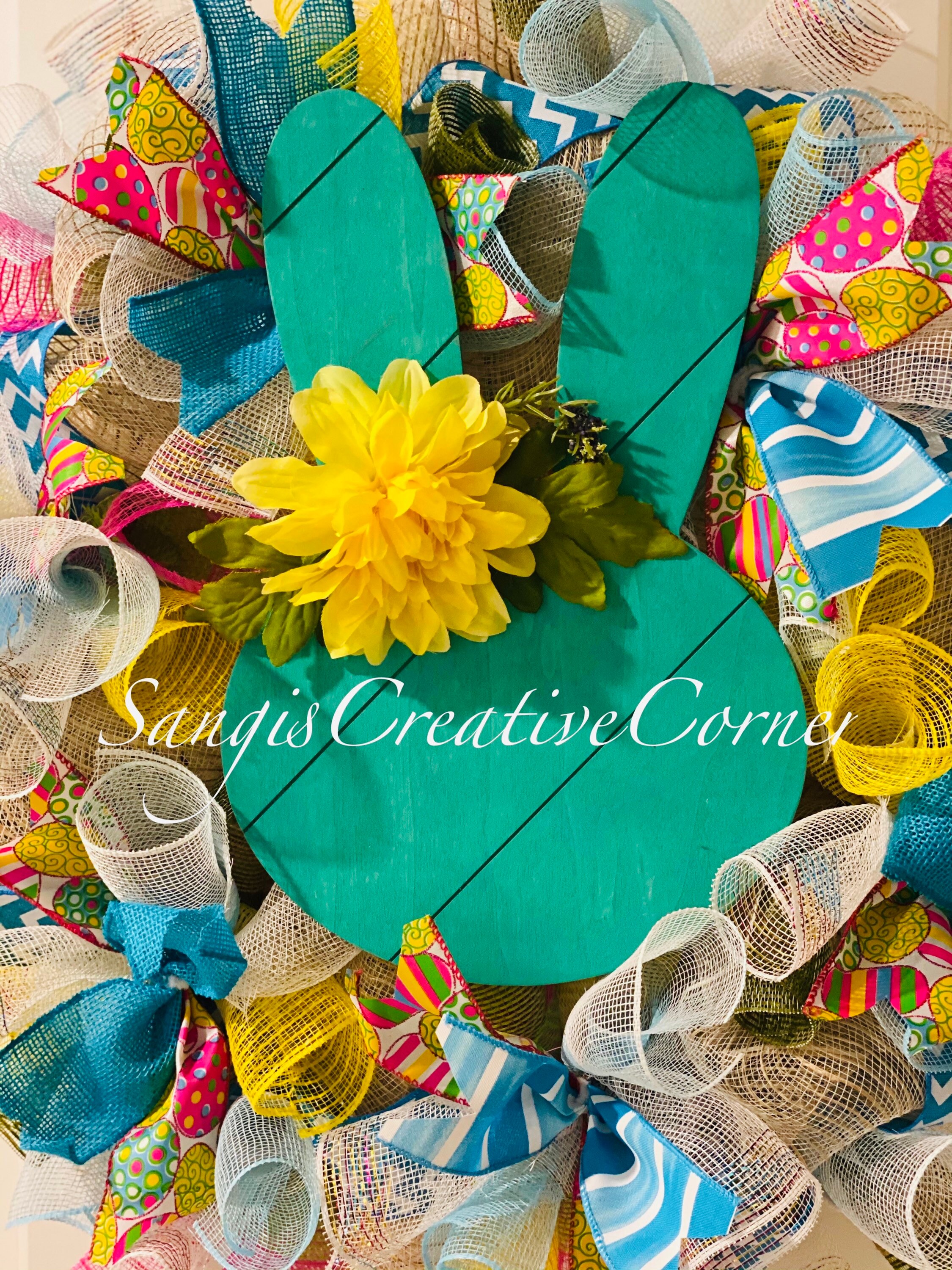 Corona de Pascua Corona de conejo Decoración de Pascua | Etsy