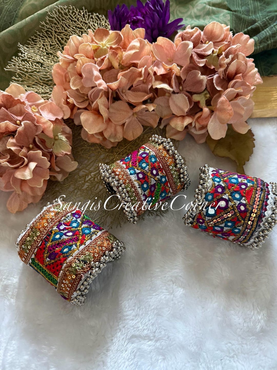 Kachchh Kada Handembroidered Fabric Fusionoxidized Handmade Sustainable ...