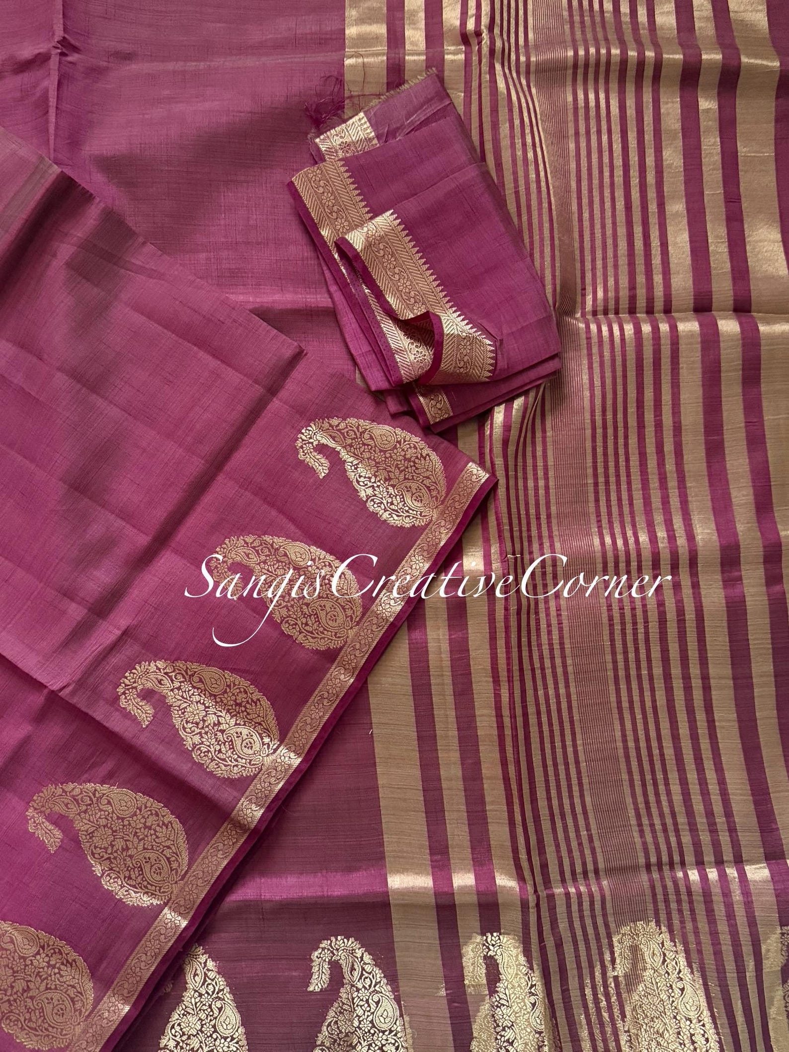 Handloom Raw Silk Saree: Maroon Mango Weaving, Festive Wear - Etsy