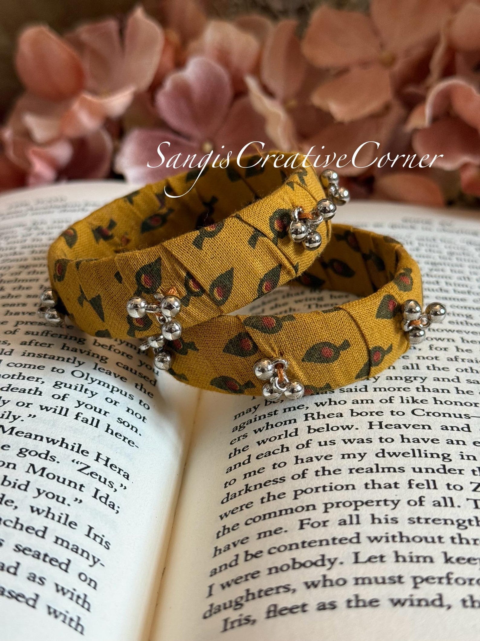 Ajrakh Handblock Fabric Bangles: Oxidized Silver Tribal Kadas, Size 2.6 - Etsy