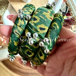 Ajrakh Handblock | Fabric Bangles| Fusion|oxidized| Handmade | Sustainable Fashion | Eco ...