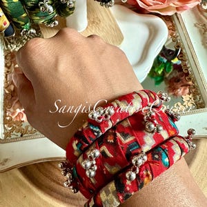 Ajrakh Handblock | Fabric Bangles| Fusion|oxidized| Handmade | Sustainable Fashion | Eco ...