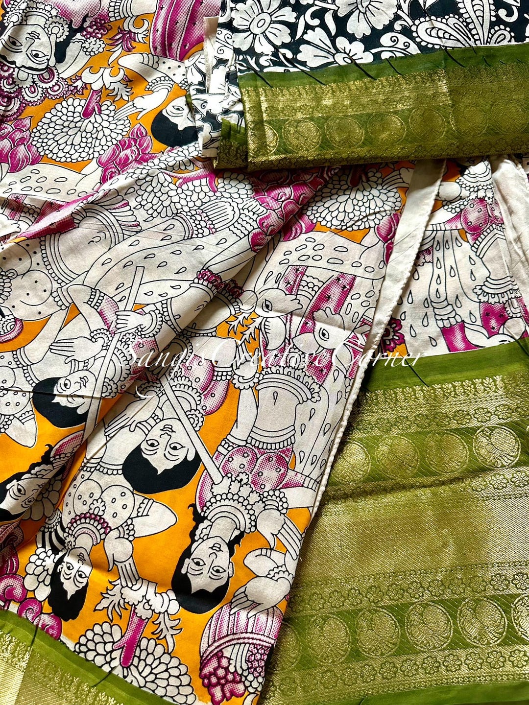 Handloom Kalamkari Print Silk Saree | Handlooms | Kalamkari| Handone ...