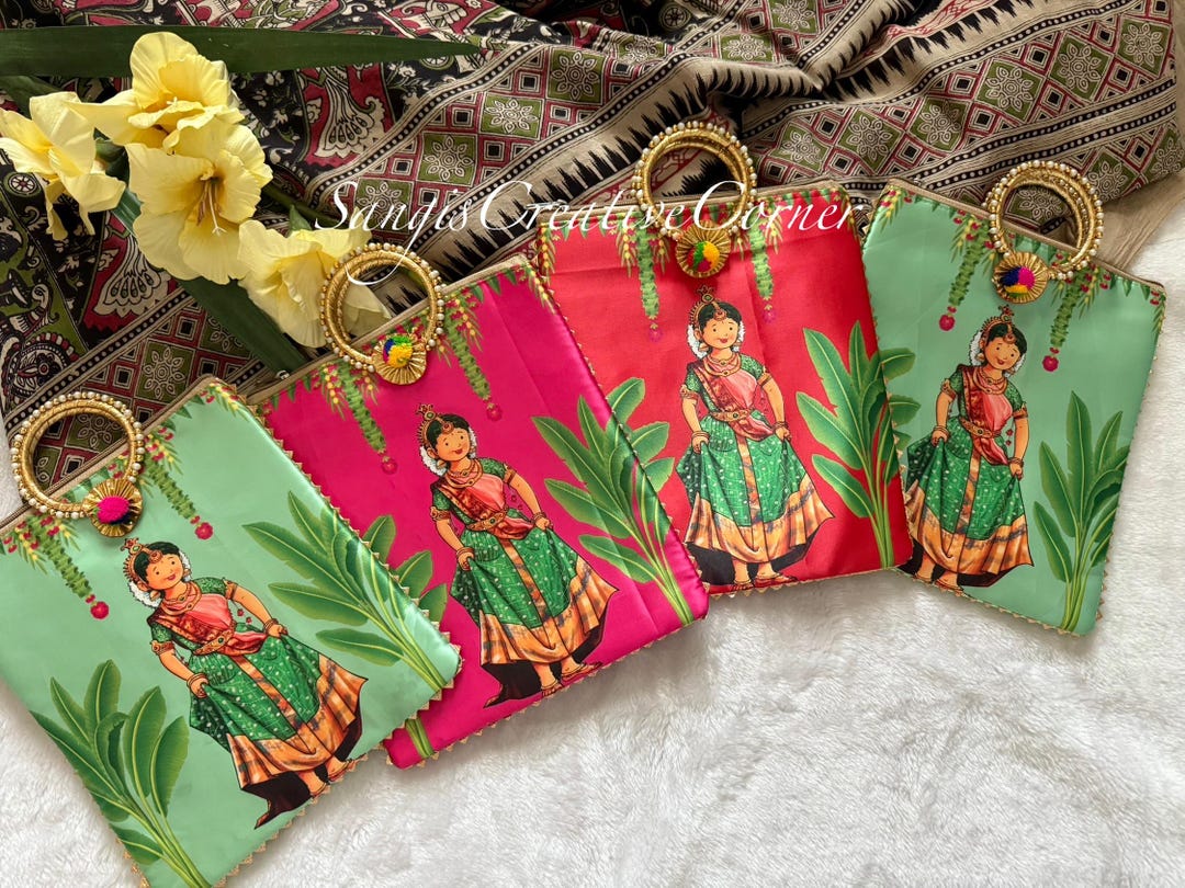 Half Saree Ceremony Gift Hamper: Handmade Bangles & Bag - Etsy
