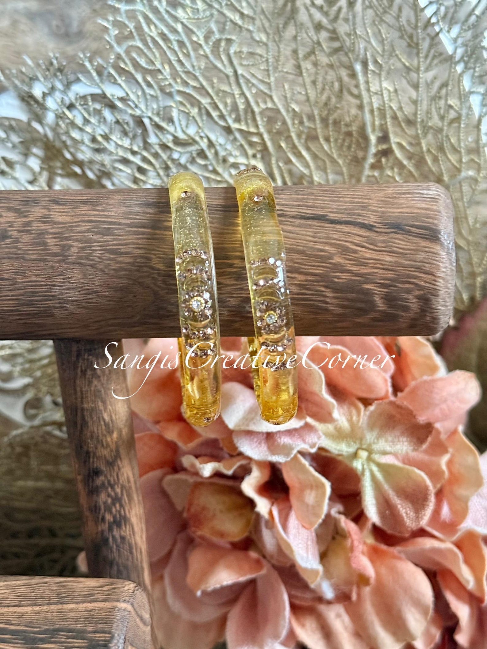 Handcrafted Crystal Glass Bangles - Set of 2 - Size 2.4 Design 8 - Etsy