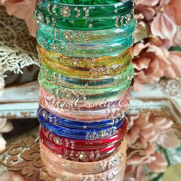 Glass Bangles - Etsy