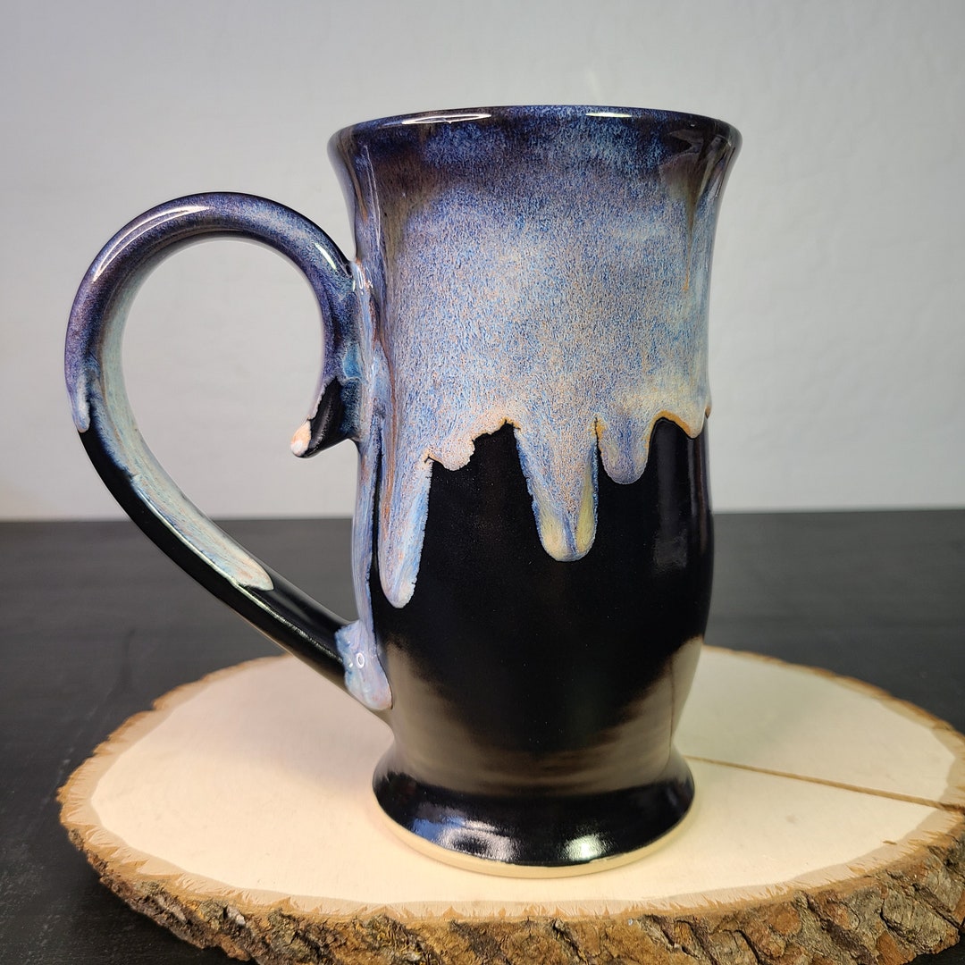 Purple Mug Drippy Mug Handmade Mug Ceramic Mug Goth Mug - Etsy