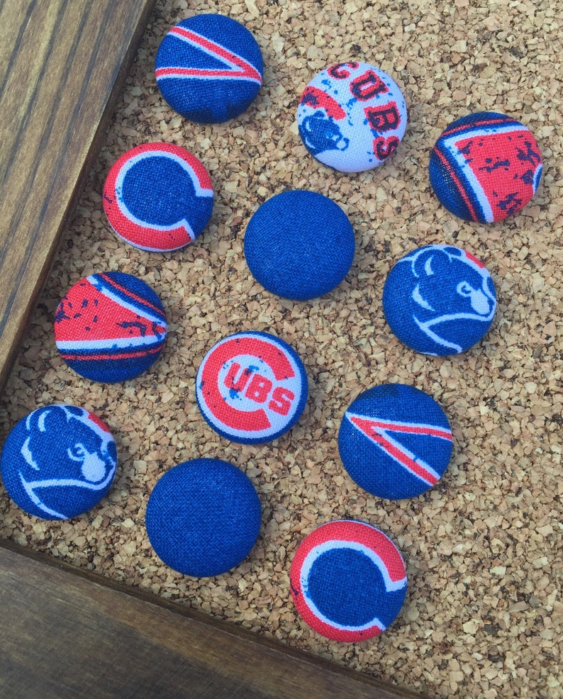 Push Pins Made From Chicago Cubs Fabricchicago Sports | Etsy