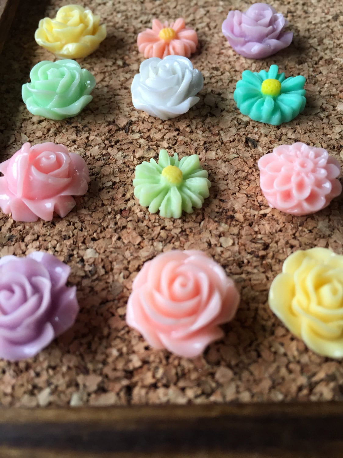 Floral Pushpinscork Board Pinsmothers Day Gift Ideasrose - Etsy