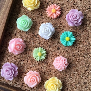 Floral Pushpins,cork Board Pins,mothers Day Gift Ideas,rose Thumb Tacks ...