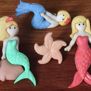 Mermaid Thumb Tacks,beach Office Decor,dolphin Pushpins,mermaid Gifts ...