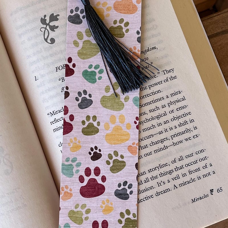Paw Print Bookmark - Etsy