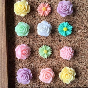 Floral Pushpins,cork Board Pins,mothers Day Gift Ideas,rose Thumb Tacks ...