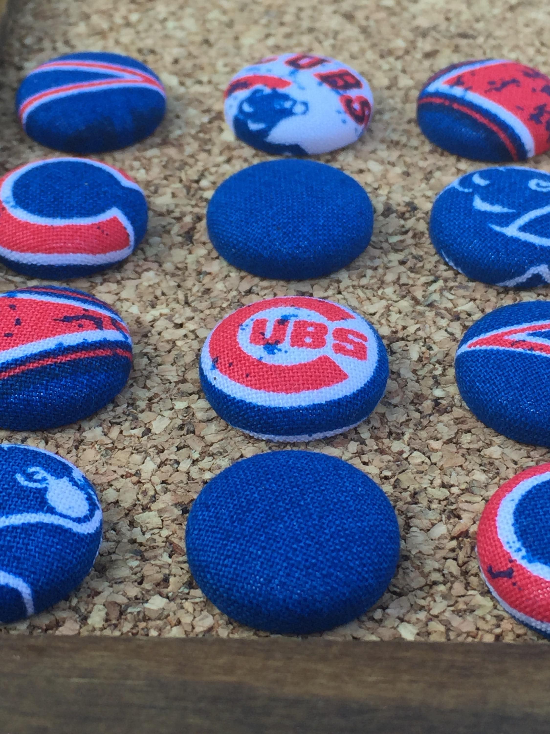 Push Pins Made From Chicago Cubs Fabricchicago Sports | Etsy