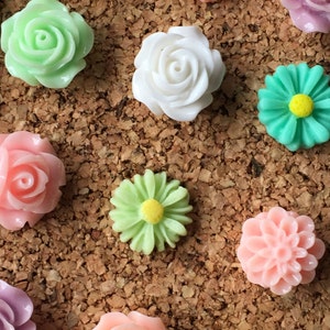 Floral Pushpins,cork Board Pins,mothers Day Gift Ideas,rose Thumb Tacks ...