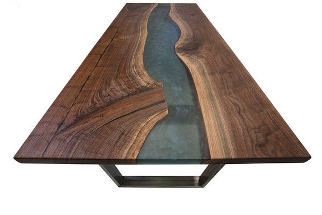 Walnut and Resin River Table / Dining Table / Conference Table - Etsy
