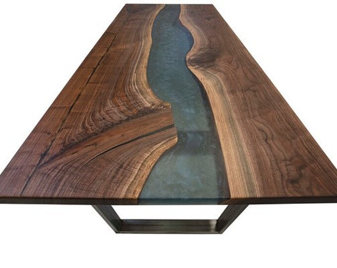 Walnut and Resin River Table / Dining Table / Conference Table - Etsy