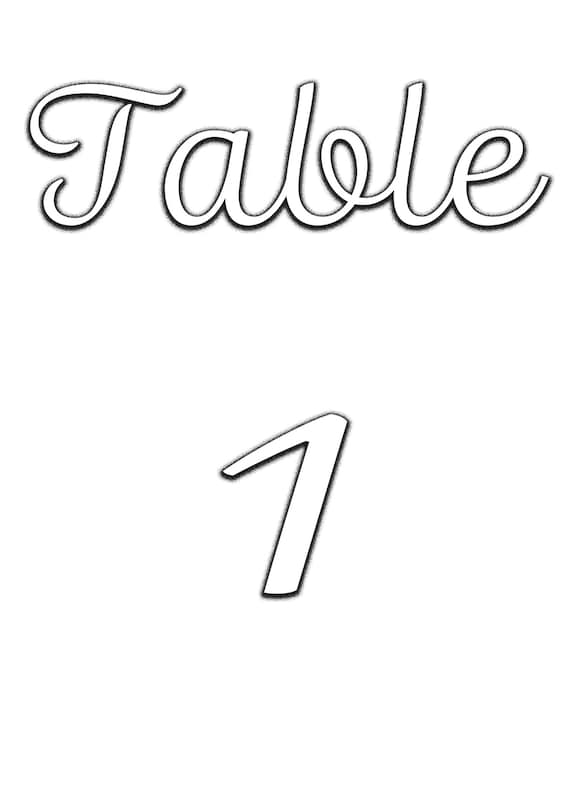 Printable Table Numbers Printable Table Numbers for - Etsy