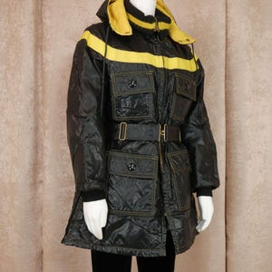 1970s John Deere Snow Mobile Jacket - Small Vintage Black and Yellow ...
