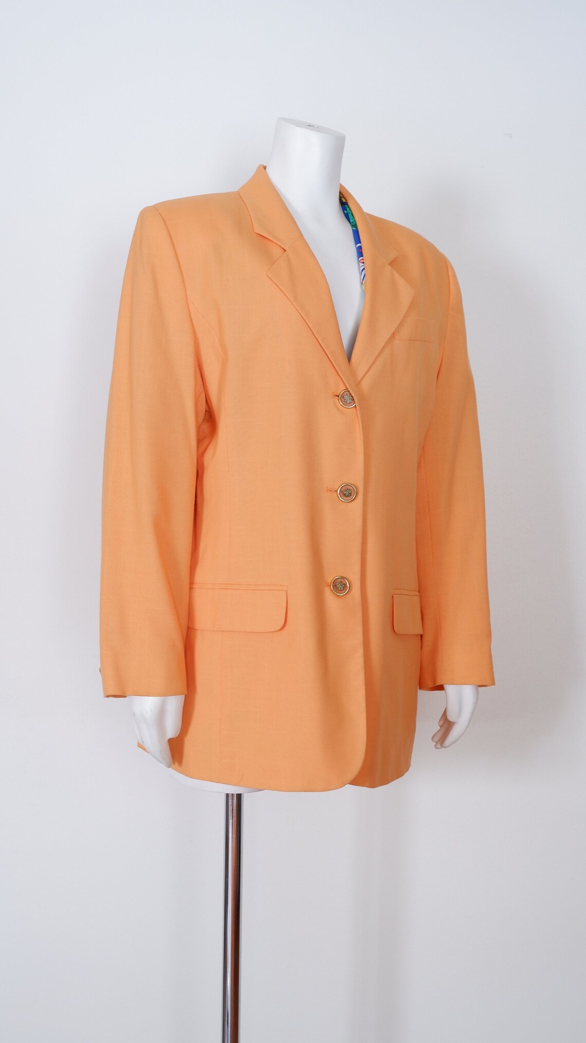 1980's Orange Blazer With Gold Buttons | Etsy