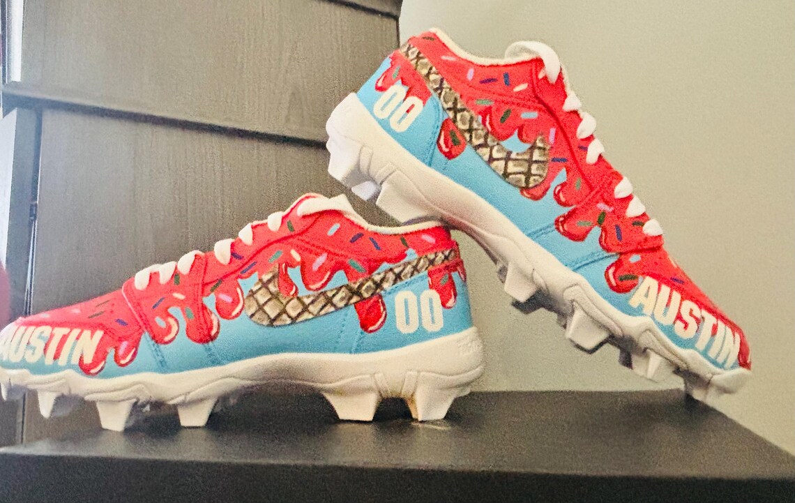 Youth up to Size 6 Ice Cream Drip Custom Cleats - Etsy